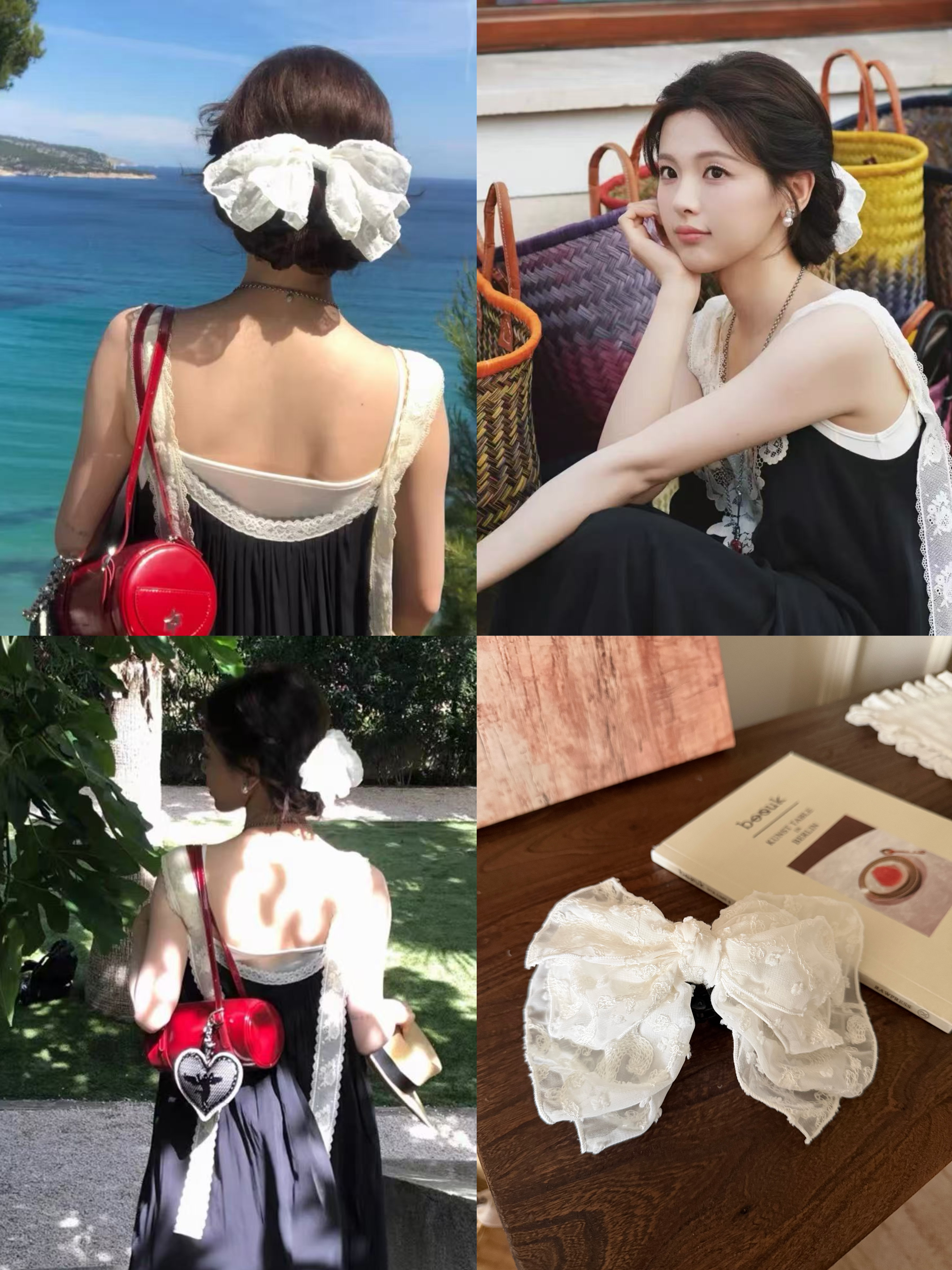 杨超越同款韩国发饰女发夹头饰发卡蝴蝶结发夹头饰后脑勺马尾夹