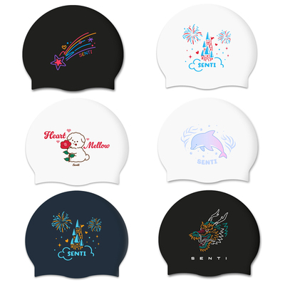 2024年SENTI新款硅胶泳帽防水护耳成人训练游泳儿童男女游泳帽子