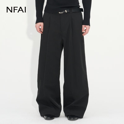NFAI硬壳西裤加绒/廓形/抗风