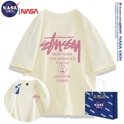 美式简约短袖夏季重磅纯棉T恤