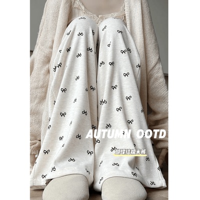 蝴蝶结糯米裤垂感夏季阔腿裤长裤