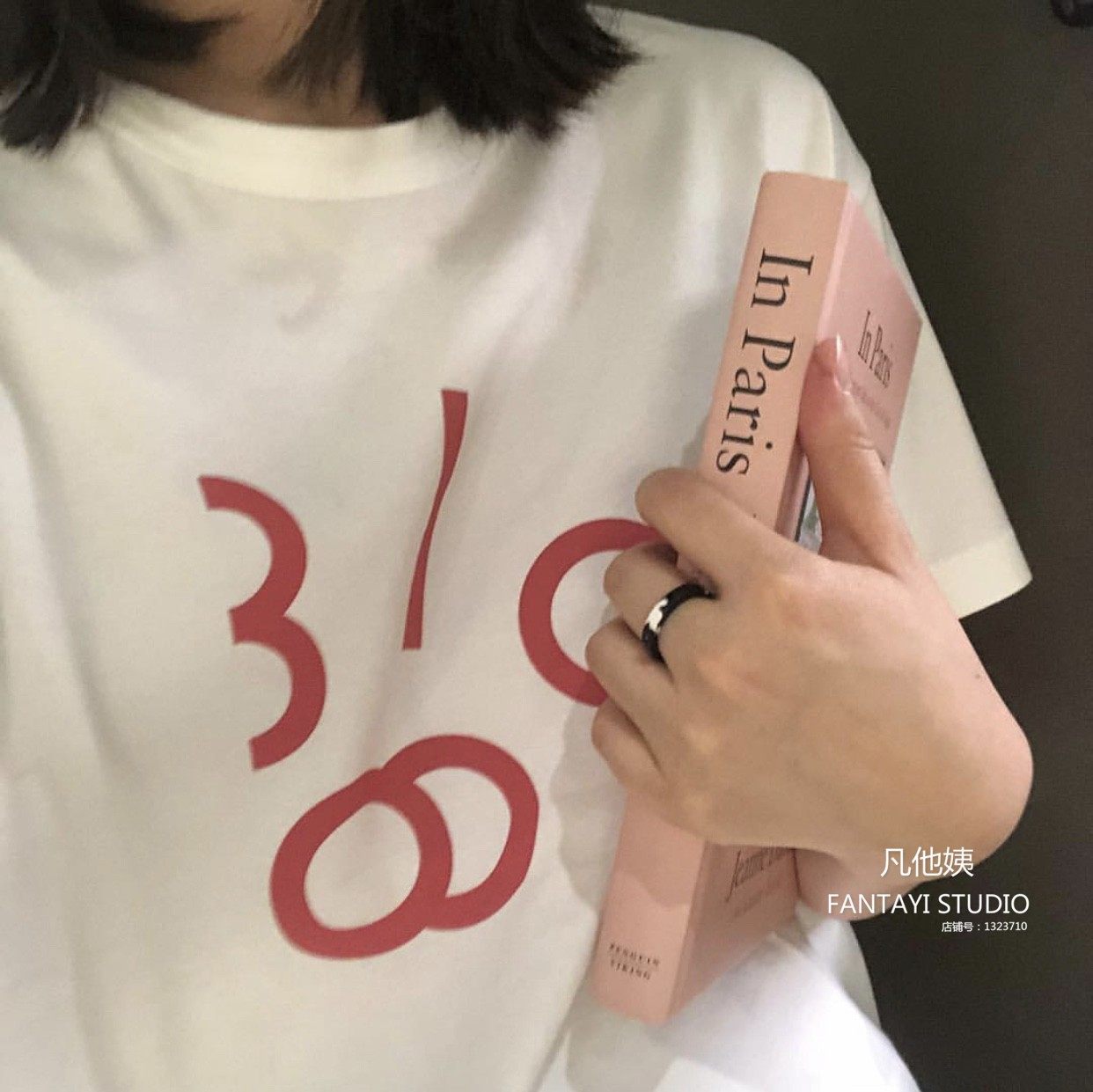 [凡他姨]自制3three字母印花T恤ins韩风圆领款式休闲短袖女夏ins_虎窝淘