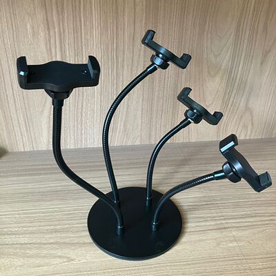 多机位直播架桌面双机位支撑架四机位架多台置放多个手机直播圆盘