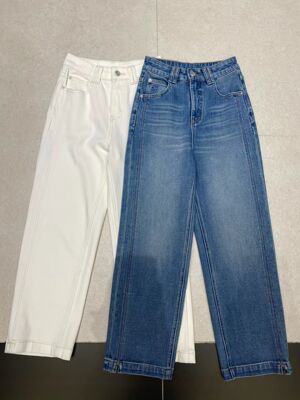 A+AIJIA-26年春上新韩版时尚百搭高腰显瘦直筒阔腿牛仔裤66017