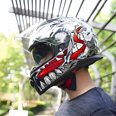 FASEED全盔摩托车双镜片头盔817机车街车男女骑行3c认证冬夏四季