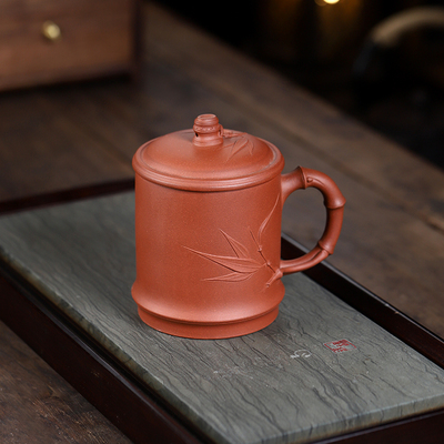 宜兴紫砂杯纯手工带盖男女生矿茶杯大容量家用茶杯茶具Rising Ris