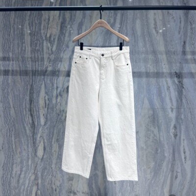 女夏季白色直筒小个子牛仔裤