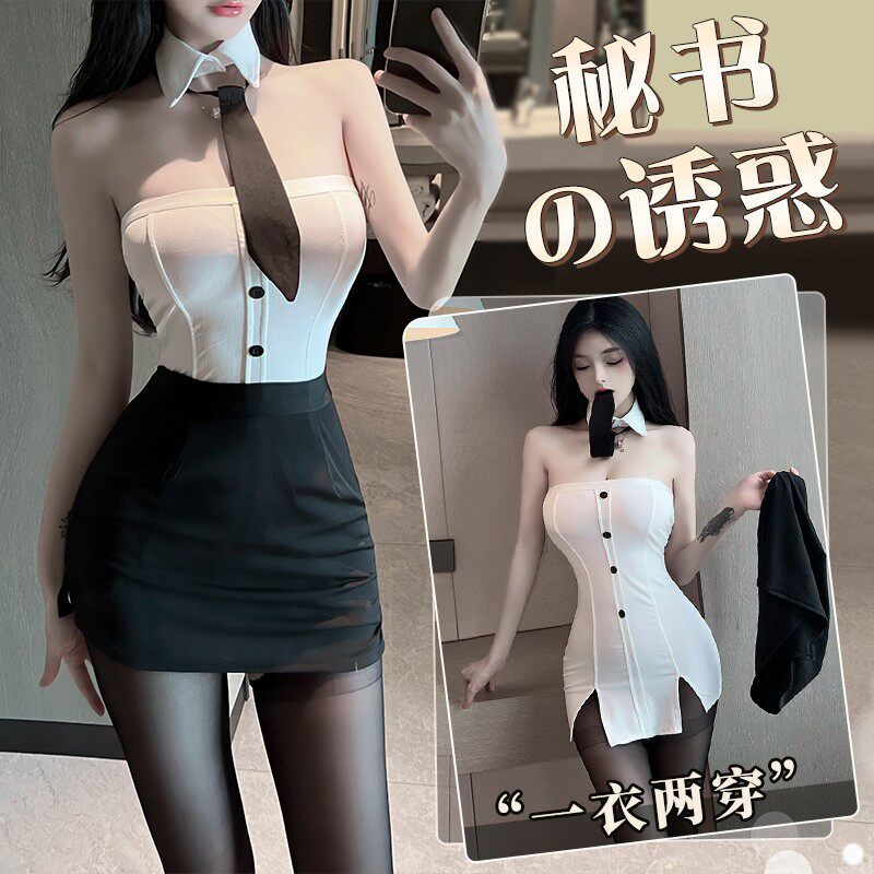 大码可外穿连体性感尤物cos秘书制服套装诱惑睡衣女情趣纯欲内衣