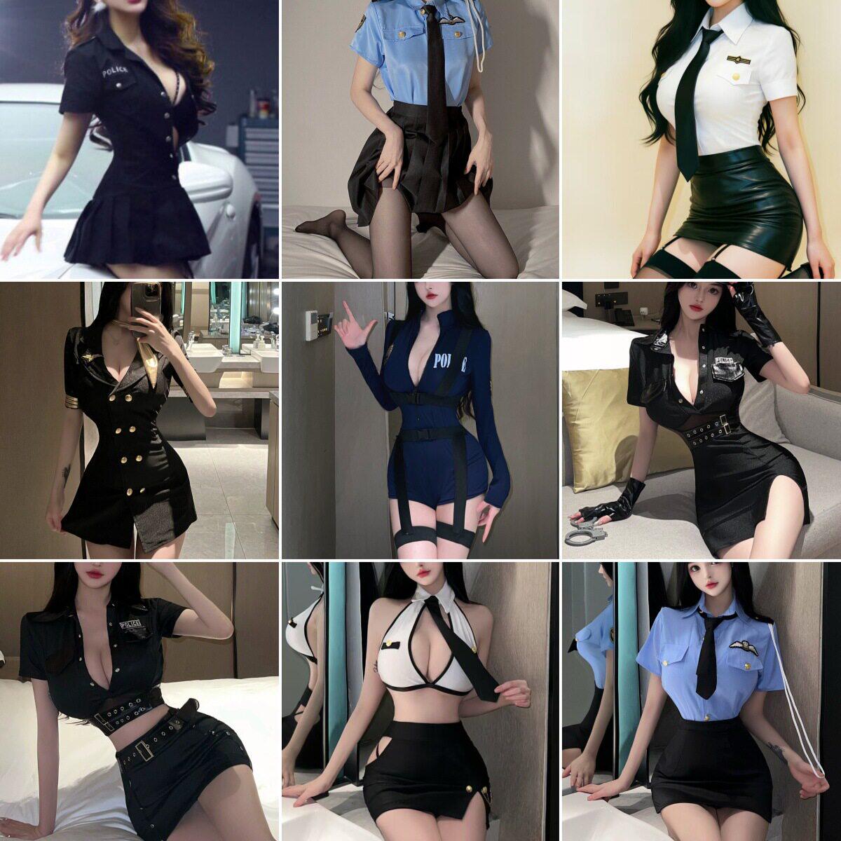 万圣节空姐制服女警cos服角色扮演情侣约会趣味内衣情趣诱惑q套装