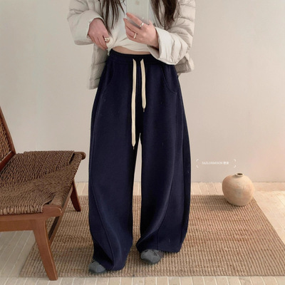 松紧腰抽绳休闲裤女百搭