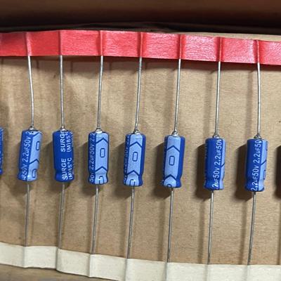 原装韩国SURGE 轴向卧式穿心 电解电容 50V2.2UF 2.2UF50V 5*13