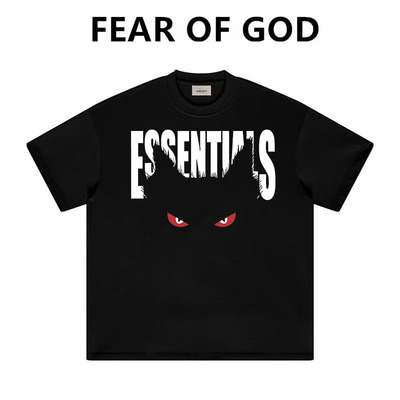 ESSENTIALS潮牌猫咪恶魔眼印花短袖t恤男女美式高街宽松情侣上衣
