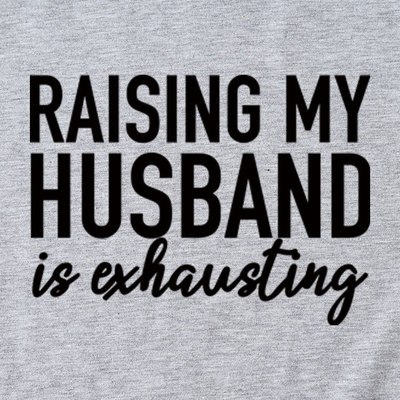 亚马逊RAISING MY HUSBAND简约字母印花百搭女士短袖外贸T恤批发