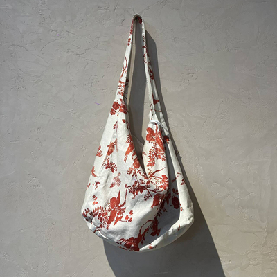 YIMIAN  亚麻小众设计松弛文艺感优雅大容量包包22055