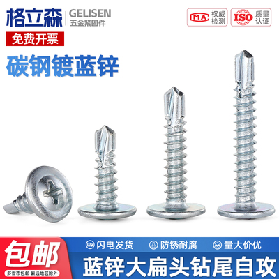 铁大扁头钻尾圆头带垫自攻螺丝