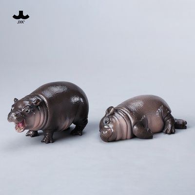 河马宝宝仿真动物摆件手办