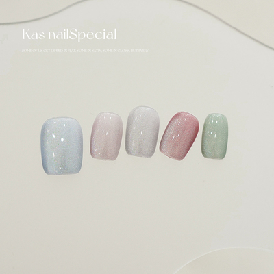 kas纯手工2025年新款高质量春夏多巴胺短甲美白星灿猫眼穿戴甲