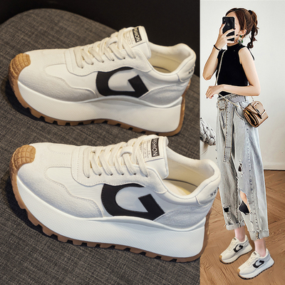 华夫阿甘鞋女2025秋季新款老爹鞋