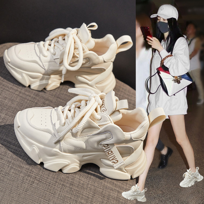 真皮老爹鞋女2025年秋季爆款新款