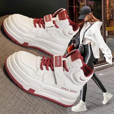 超火高帮小白鞋女2025新款秋冬季