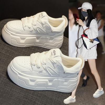 真皮内增高小白鞋女2025新款秋季