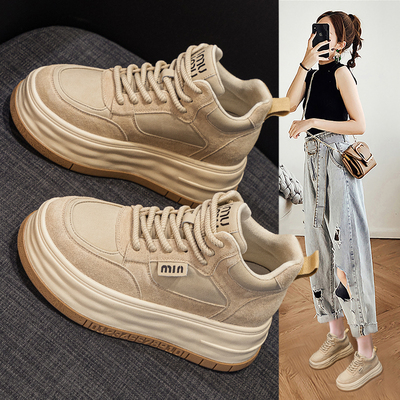 真皮高帮鞋女2025年秋冬新款复古