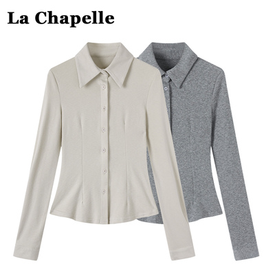 拉夏贝尔韩系polo领衬衫长袖T恤