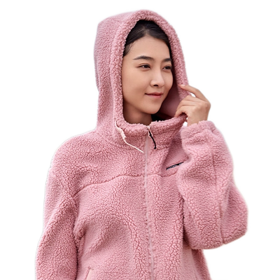 思凯乐开衫羊羔绒连帽休闲外套