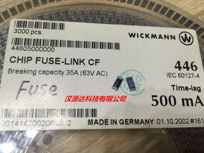 44605000000 WICKMANN原装贴片保险丝 1808 500 500MA 0.5A 63VAC