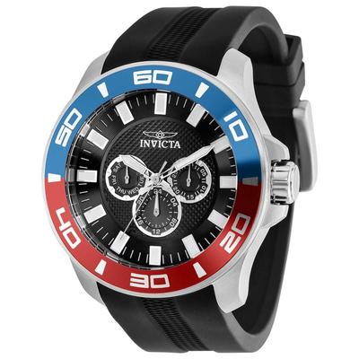 代购Invicta男士腕表计时夜光日期星期硅胶带不锈钢防水黑色运动