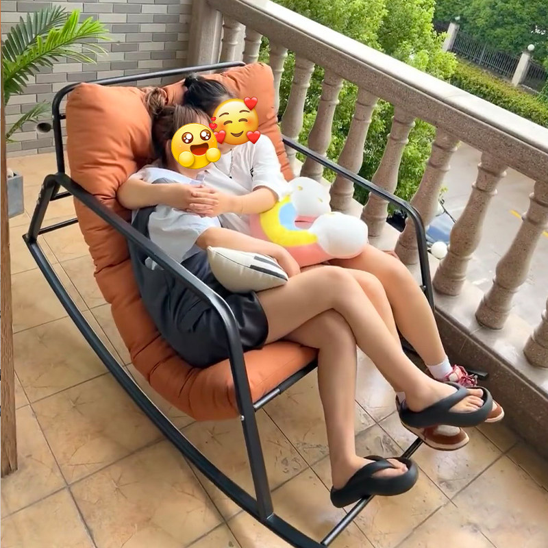 双人摇摇椅大人成人躺椅阳台家用休闲客厅懒人沙发可躺可睡网红椅_虎窝淘