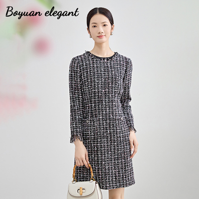 法式高级感流苏小香风连衣裙