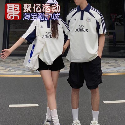 阿迪达斯三叶草复古拼色运动T恤