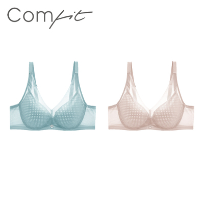 Comfit正品柔纱风巢杯软支撑内衣女大胸显小薄收副乳文胸CBW0183
