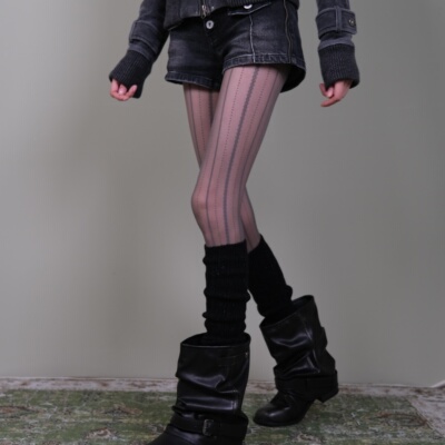 甜酷点子纱小腿袜堆堆