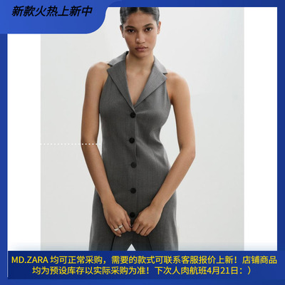 西班牙欧洲正品代购 MANGO 女士 短翻领连衣裙   77034032