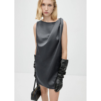 西班牙欧洲正品代购 MANGO 女士 结饰细节缎面连衣裙  77036759