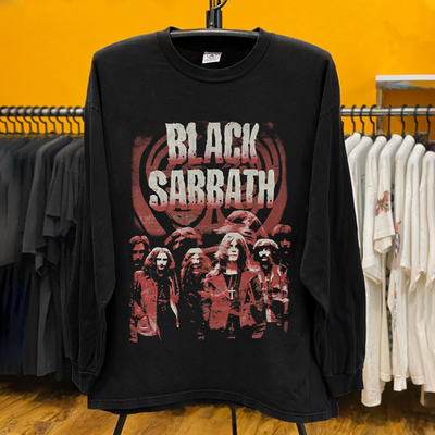 重金属摇滚乐队 BlackSabbath 黑色安息日美式复古Vintage长袖T恤