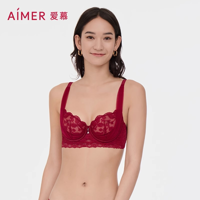 爱慕性感刺绣蕾丝聚拢水袋杯/超薄显小红品文胸AM137841/AM14784