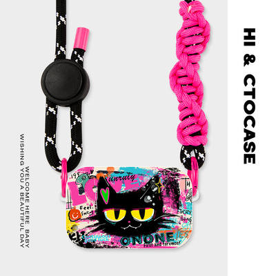 CTOCASE手机壳镜面背夹挂绳猫咪