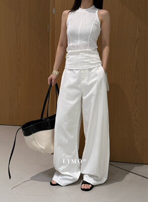 【LIMO】春夏上新！爆款百搭分割线设计无袖圆领修身背心  6030