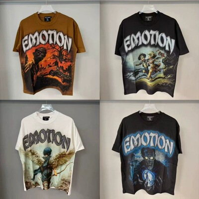 美潮高街骷髅烫钻短袖T恤