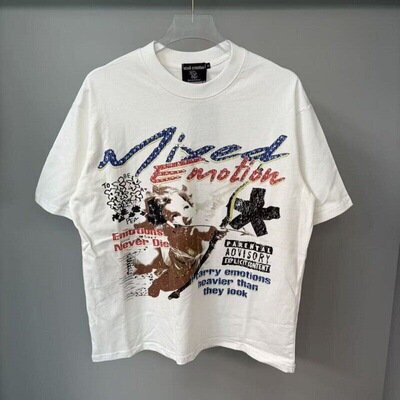 美式街头小天使印花宽松短袖T恤