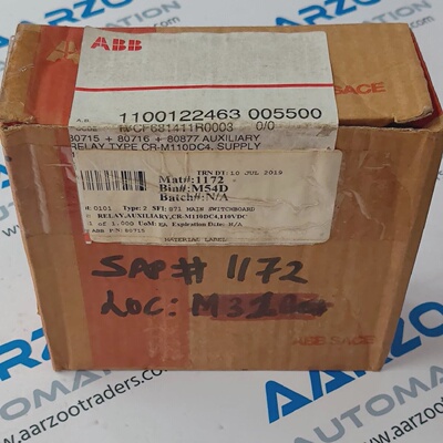 ABB 1VCF681411R0003 AUXILIARY RELAY TYPE CRM110DC4 1SVR 405