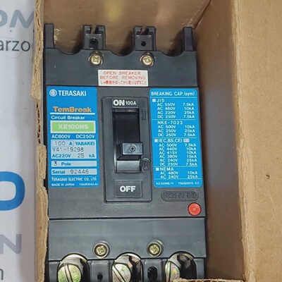 Nuevo Terasaki XE100NS 3 Polo 100Amp Tembreak Disyuntor AC60