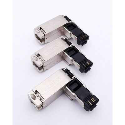 3x Siemens 1740025-1 FastConnect RJ45-Stecker Winkel 90° -u