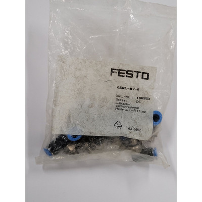 10x FESTO QSML-M7-6 186353 L-Steckverbinder - NEU - worldwid