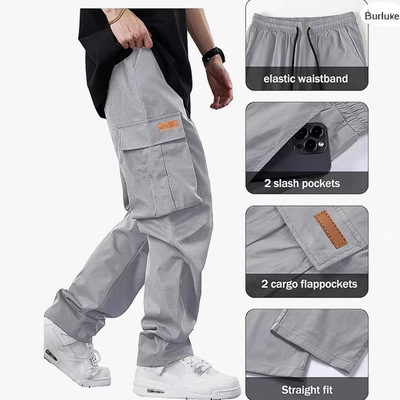 Men's Casual Workwear Multi-Pocket All-Season Pants 工装男裤