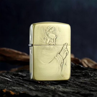 ZIPPO之宝正版打火机简笔钟馗1941B黄铜浮雕防风煤油送男生日礼物