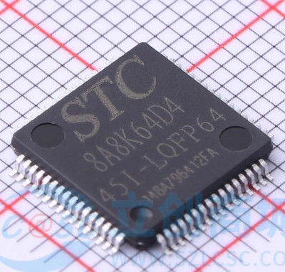 原装正品 STC8A8K64D4-45I-LQFP64 8051微处理器 贴片单片机 芯片